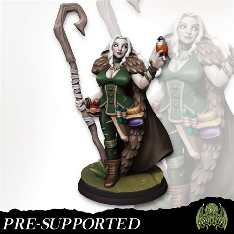 3d Printable Lisanna The Druid [pre Supported] Female Firbolg By
