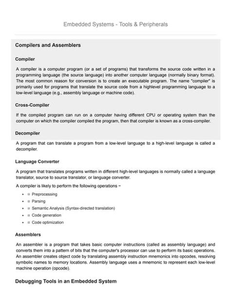 Embedded Systems Tools And Peripherals Pdf Computing Technology