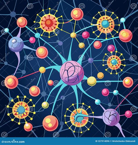 Neuronal Cells In The Brain Create Connections Stock Illustration