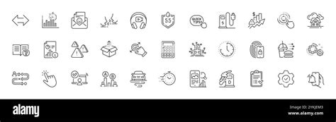 Lock Building And Journey Path Line Icons For Web App Printing Line Icons Vector Stock