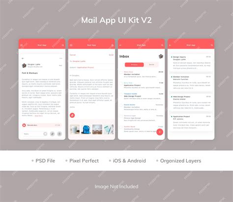 Premium Psd Mail App Ui Kit
