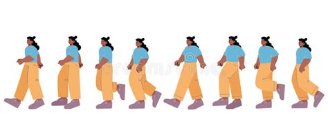Woman Walk Animation Sequence Cycle For Game Stock Vector Illustration Of Woman Human
