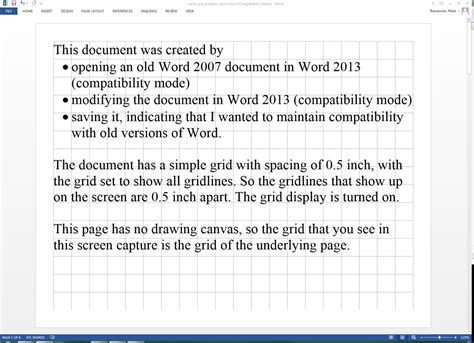 how can i get a floating grid in a drawing canvas in word 2013
