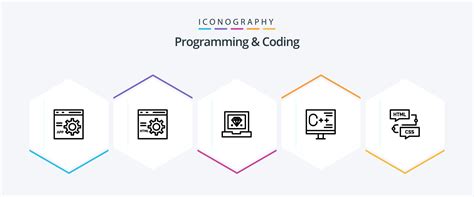 Programming And Coding 25 Line Icon Pack Including Development Coding Programming Programming