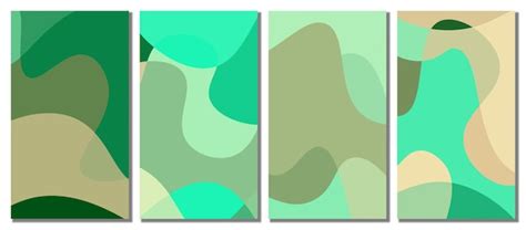 추상 물결 설정 배경 프리미엄 벡터