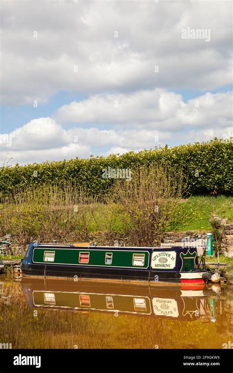 Canal Narrowboats On The Trent And Mersey Canal Near Rode Heath In