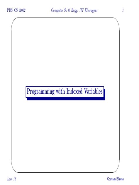 Lect16 1 D Array Pdf