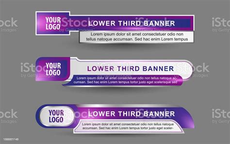 브로드캐스트 뉴스 하부 제3자 템플릿 레이아웃 디자인 배너의 컬렉션 벡터 설정 내림에 대한 스톡 벡터 아트 및 기타 이미지 내림 로어 서드 Live Event