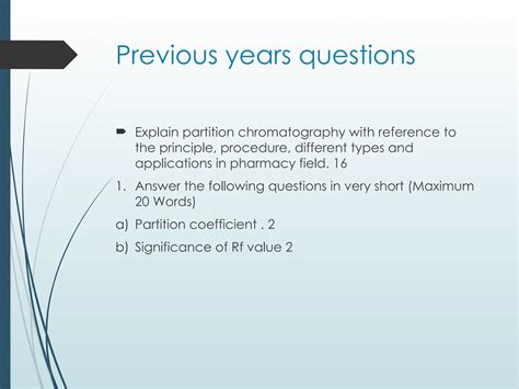Adsorption And Partition Column Chromatographypptx Chemistry Science