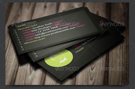 26 Web Developer Business Cards Free Psd Eps Illustrator Formats