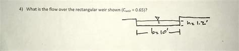 Solved 4 What Is The Flow Over The Rectangular Weir Shown Chegg Com