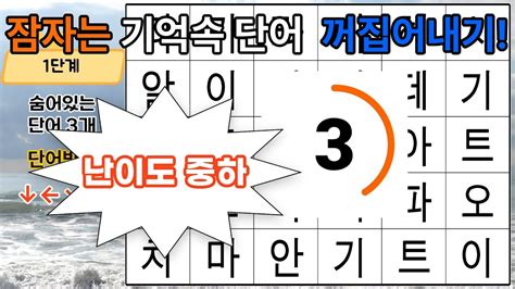 잠자는 기억속단어들 세상밖으로 내보내기 7단계 통과하셔야 한다 숨은단어찾기치매테스트단어찾기치매예방지키미숨은단어퀴즈치매예방퀴즈 Youtube