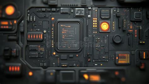 Futuristic Circuit Board CPU Chip Technology Background Motherboard Electronic Components