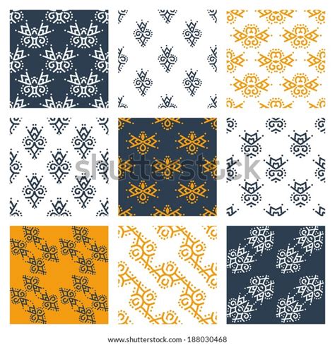 Vector Set Simple Monochrome Seamless Patterns Stock Vector Royalty Free 188030468 Shutterstock