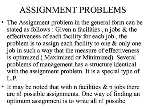 ppt assignment problems