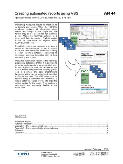 An44 Creating Automated Reports Pdf Databases Scripting Language