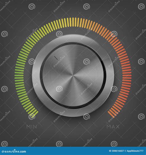 realistic black metal control panel tumbler music audio sound volume