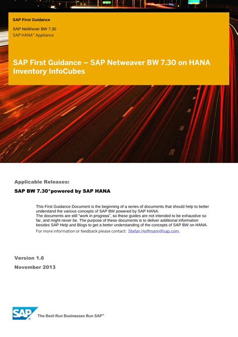 pdf sap first guidance sap netweaver bw 7 30 on hana itpeme