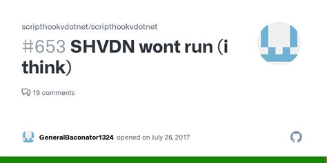 Shvdn Wont Run I Think · Issue 653 · Scripthookvdotnet