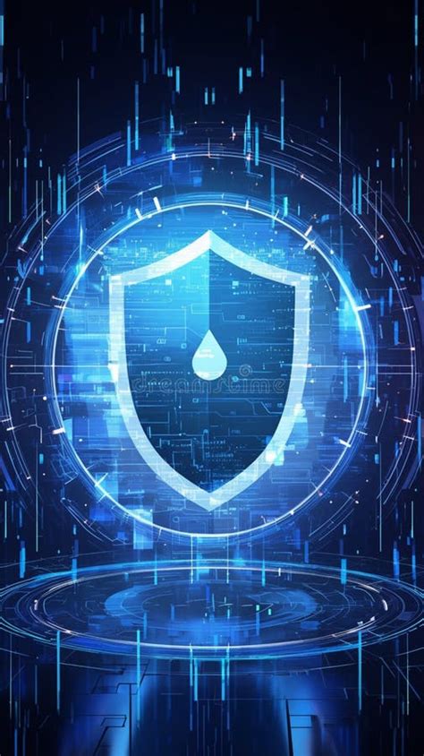 Hud And Shield Icon Symbolize Cyber Security Data Protection Stock Illustration Illustration