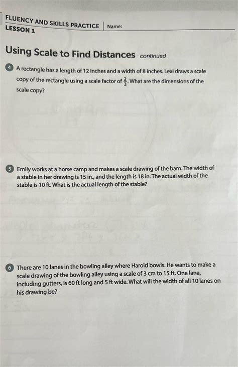 [solved] fluency and skills practice lesson 1 name using scale to find