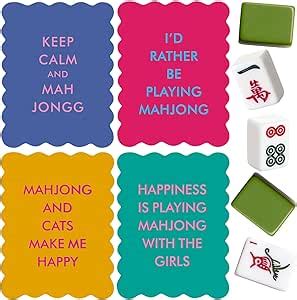 Maitys 4 Pcs Color Mahjong Shuffler Cards With Funny