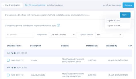 Patch Management Compliance Reports Action