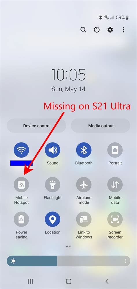 Mobile Hotspot Option Not Available In Pulldown Menu Rs21ultra