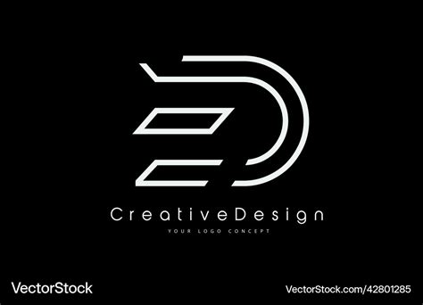 Ed Letter Logo Design In Black White Royalty Free Vector