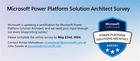 Microsoft Power Platform Solution Architect Survey Microsoft Community Hub