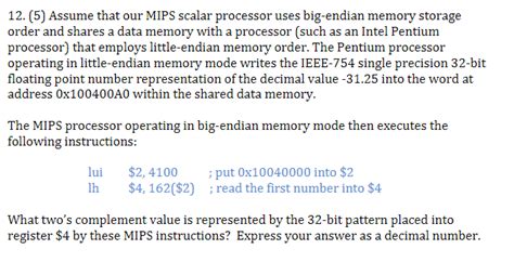 Solved Assume That Our MIPS Scalar Processor Uses Chegg