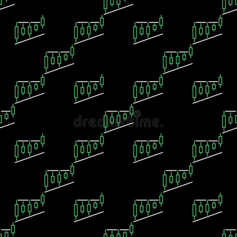Level Breakout Candlestick Chart Vector Seamless Pattern In Outline