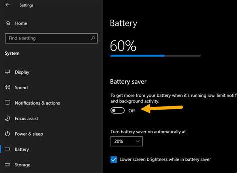 How To Turn Off Or Turn On Battery Saver In Windows 10 Laptop