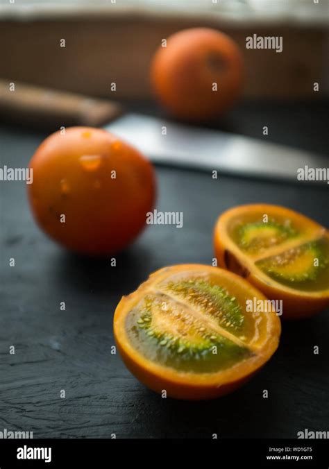 Lulo Solanum Quitoense Tropical Fruit From Colombia Known For Their Intense Color And Flavor