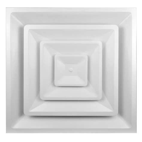Venti Air 24 In X 24 In T Bar Drop Ceiling Lay In Supply Diffuser With Round 8 In Collarneck