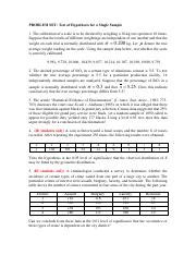 Problem Set Test Of Hypothesis For A Single Sample Pdf PROBLEM SET Test Of Hypothesis For A