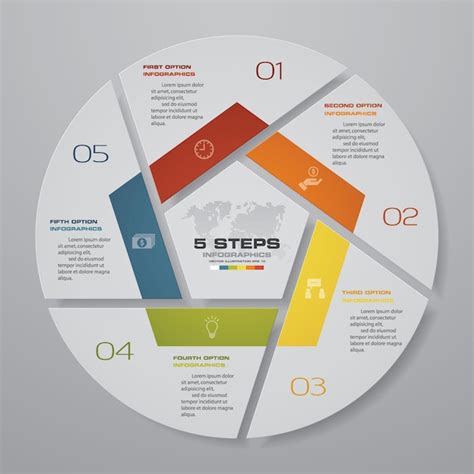 5 steps cycle chart infographics elements. | Premium Vector