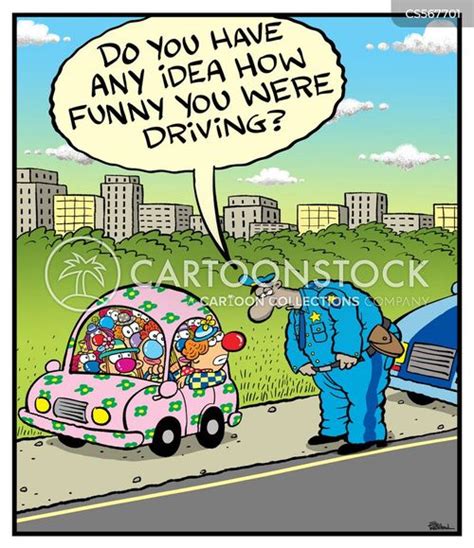 Funny Comics Driving Funny Cartoon Couple Driving Car Stock
