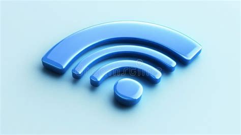 Blue 3d Wifi Symbol Representing Wireless Network Connection Stock