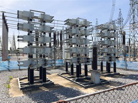 Capacitor Bank Set For A 115 Kv Power System Stock Image Image Of