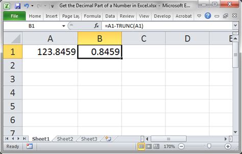 Get The Decimal Part Of A Number In Excel
