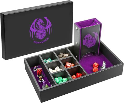 Dnd Dice Tray And Tower Storage Box 4 In 1 Dandd Dice Holder Case Rolling