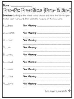 Prefix Practice Pre And Re By Kmwhyte S Kreations TPT