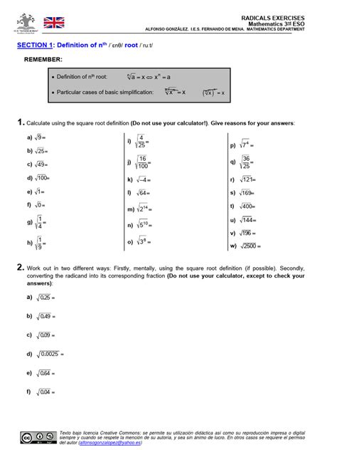 4 Roots Exercises Pdf