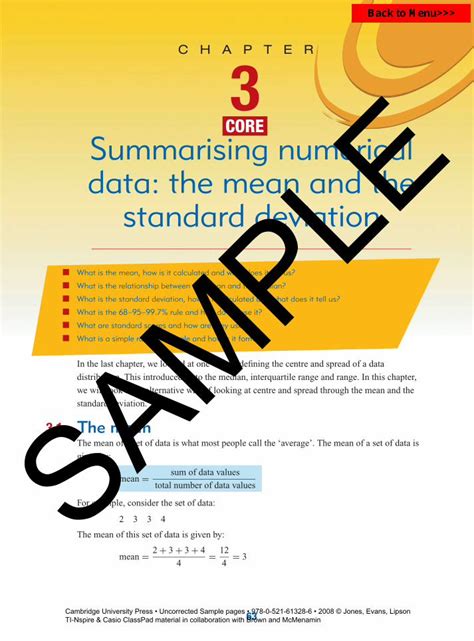 pdf core summarising numerical data the mean and the … · core