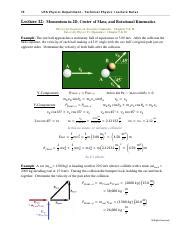 Understanding Momentum in 2D and Rotational Kinematics | Course Hero