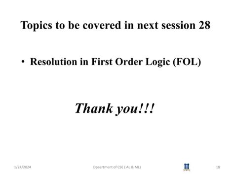 Ai3391 Artificial Intelligence Session 27 Inference And Unificationpptx