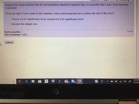 Solved Suppose The Results Indicate That The Null Hypothesis