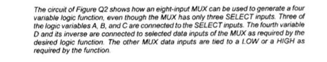 solved the circuit of figure q2 shows how an eight input mux