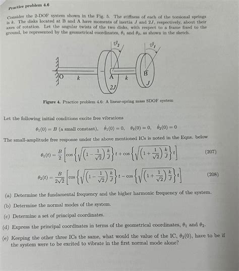 Solved Consider The 2 Dof System Shown In The Fig 5 The